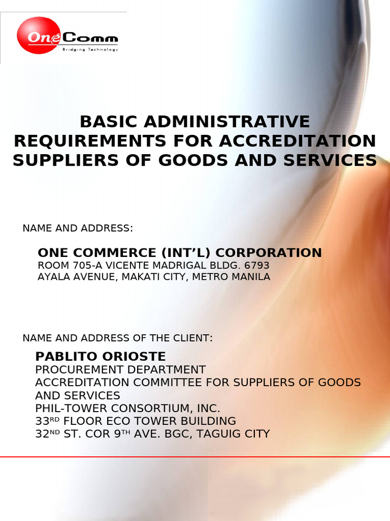 Front Page Sample Format - Accreditation | PDF