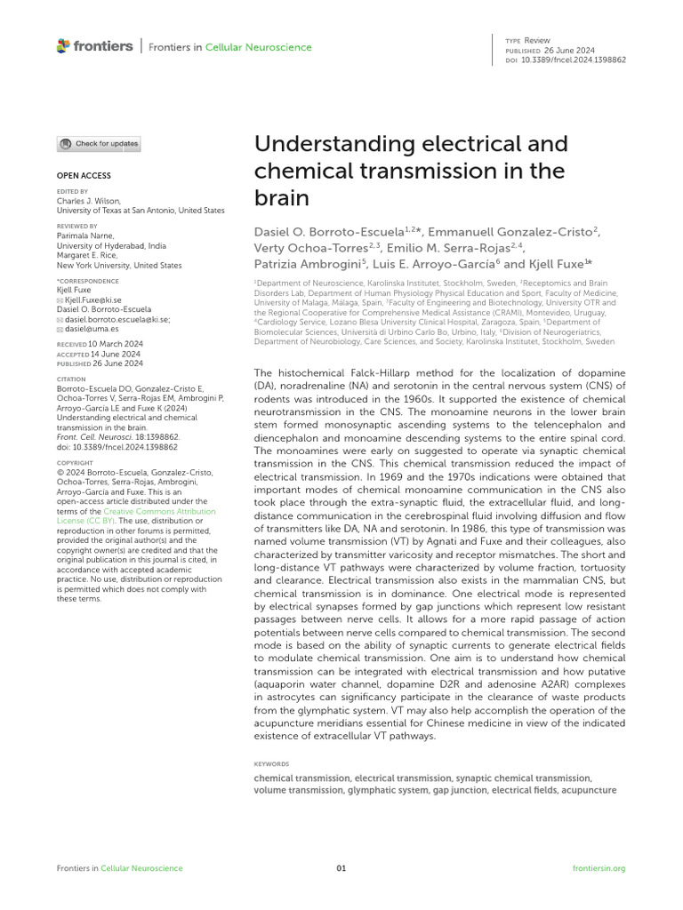 Understanding Electrical and Chemical Transmission in The Brain | PDF ...