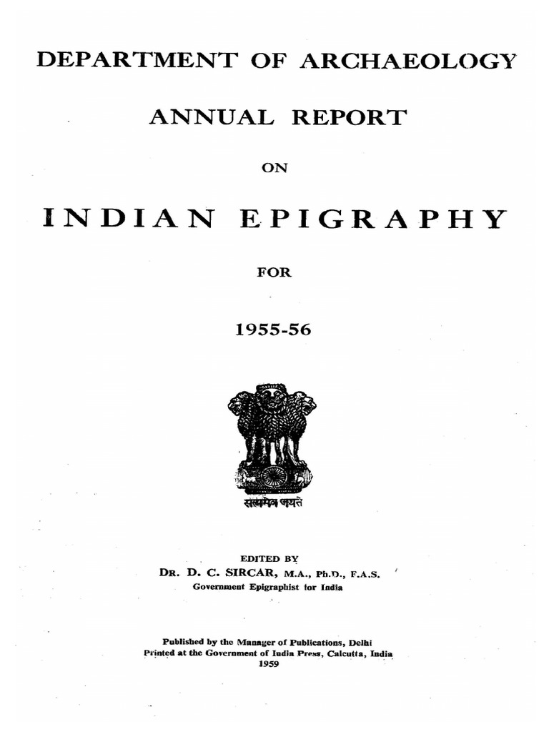TVA BOK 0026017 Annual Report On Indian Epigraphy For 1955 56 | PDF