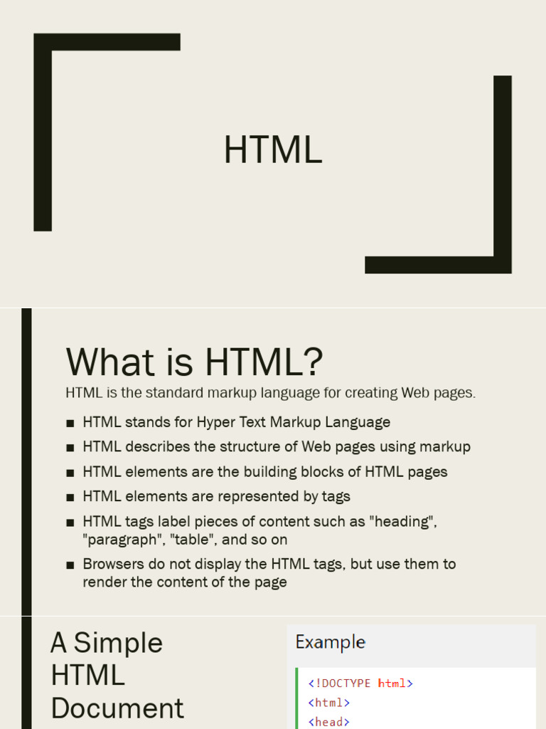 Introduction to HTML Basics | PDF | Html | Html Element