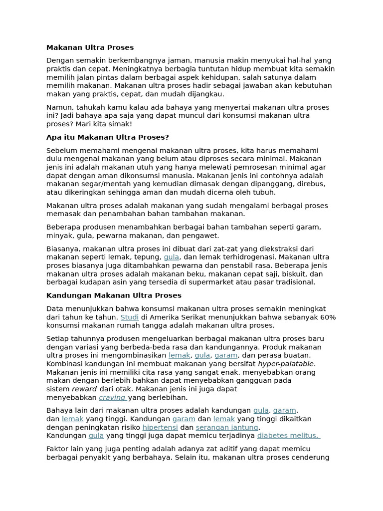 Ultra Proses Food | PDF