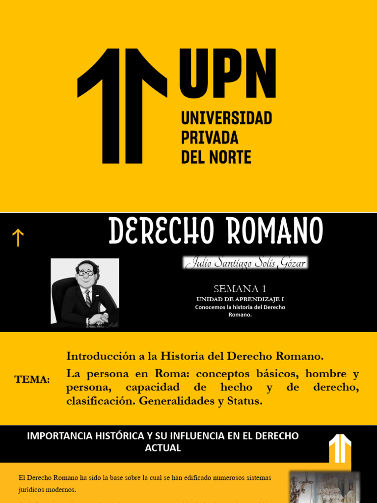 Material Complementario Derecho Romano Semana 1 | PDF | Ley romana | Derechos