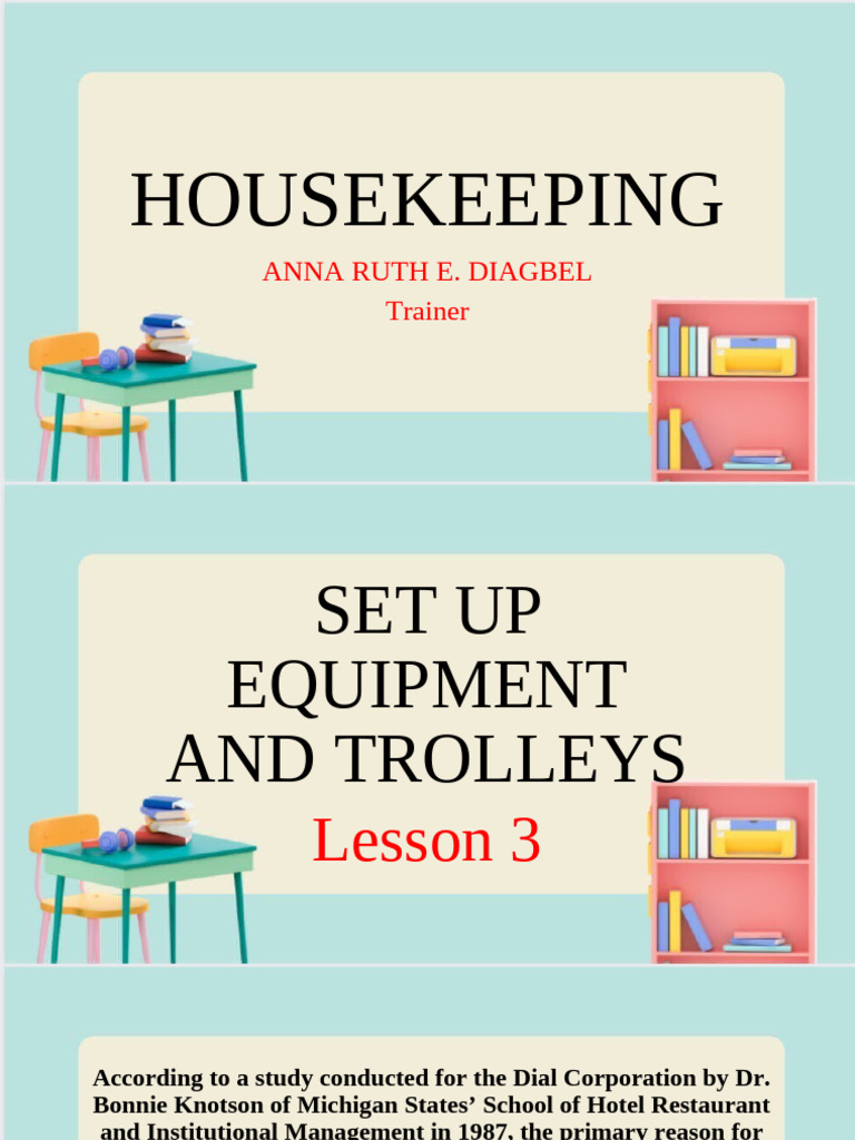 Housekeeping Lesson3 | PDF | Housekeeping
