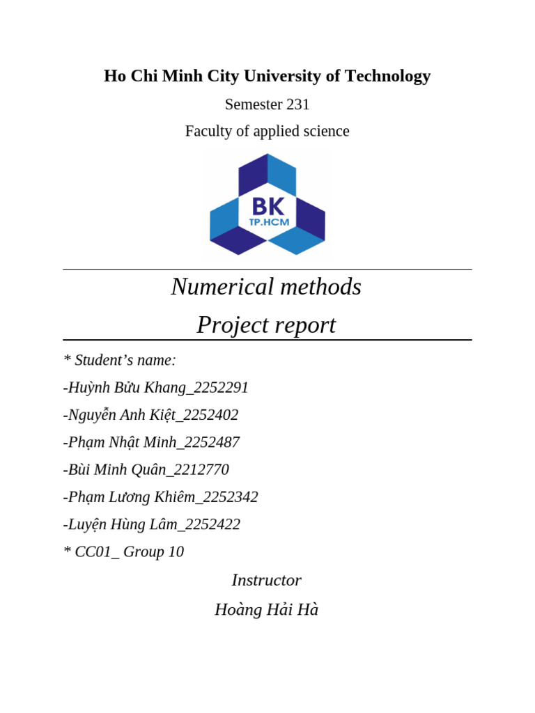 Numerical Methods Project Report | PDF | Partial Differential Equation | Computing