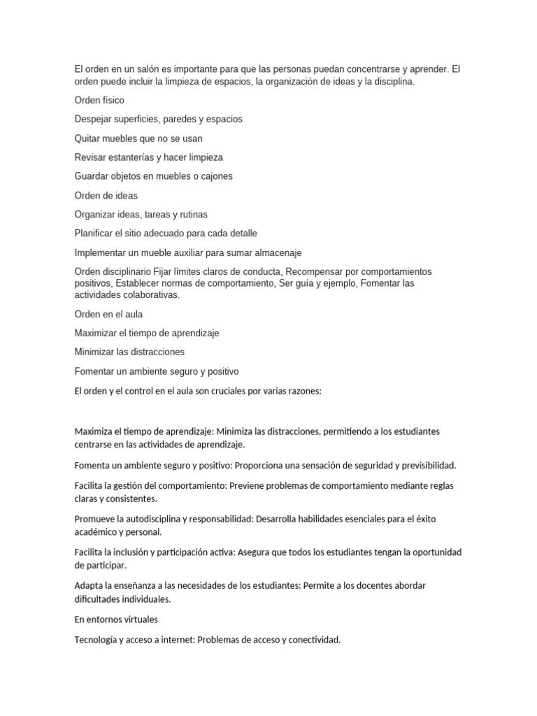 Mantener El Orden en La Escuela 1 | PDF