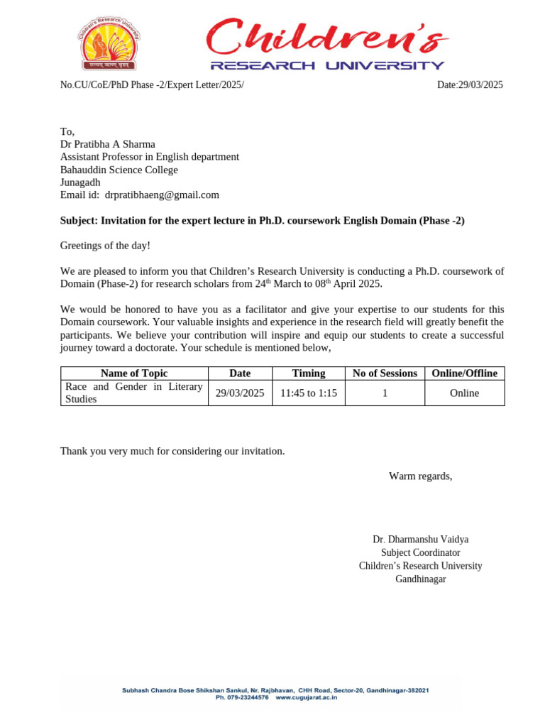English Expert Letter Phase 2 Dharmanshu Sir | PDF | Doctor Of Philosophy