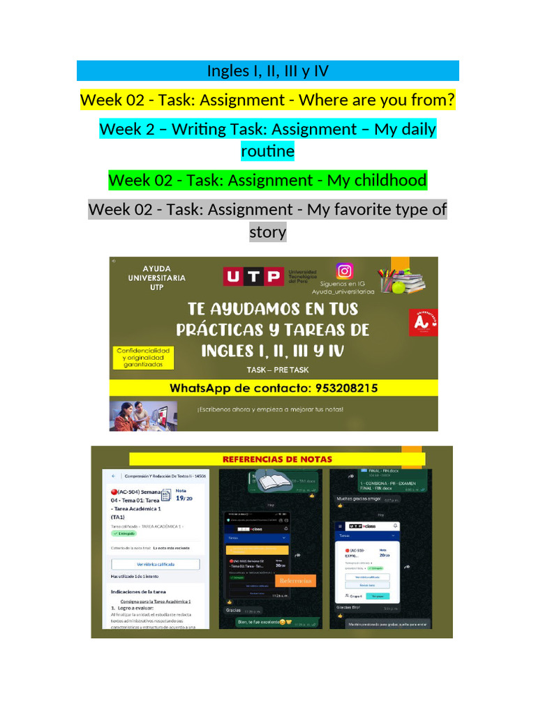 Week 02 - Task Assignment - Where Are You From INGLES | PDF | Language Families | Linguistic ...