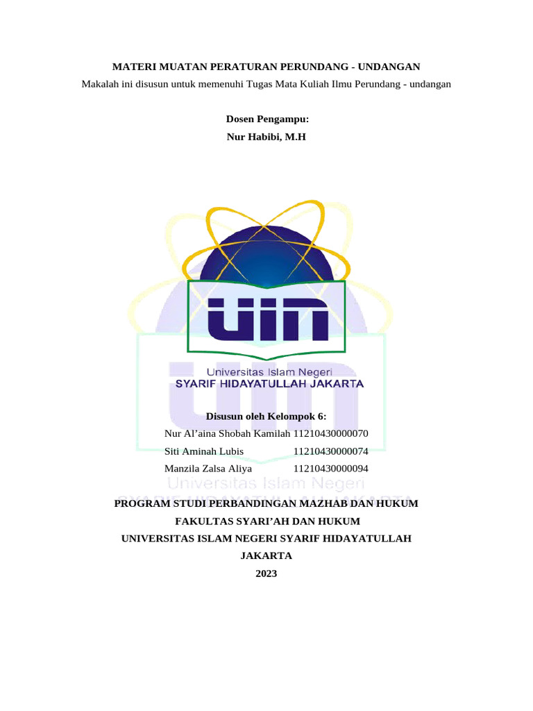 Materi Muatan Peraturan Perundang-Undangan | PDF