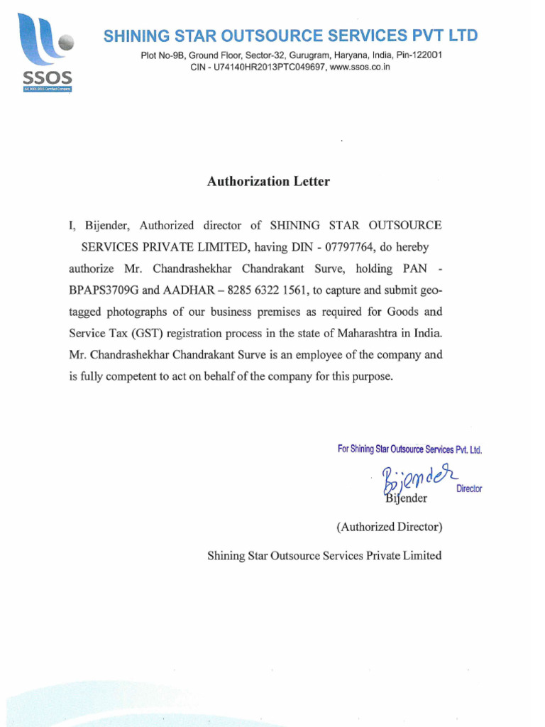 Authorised Letter | PDF
