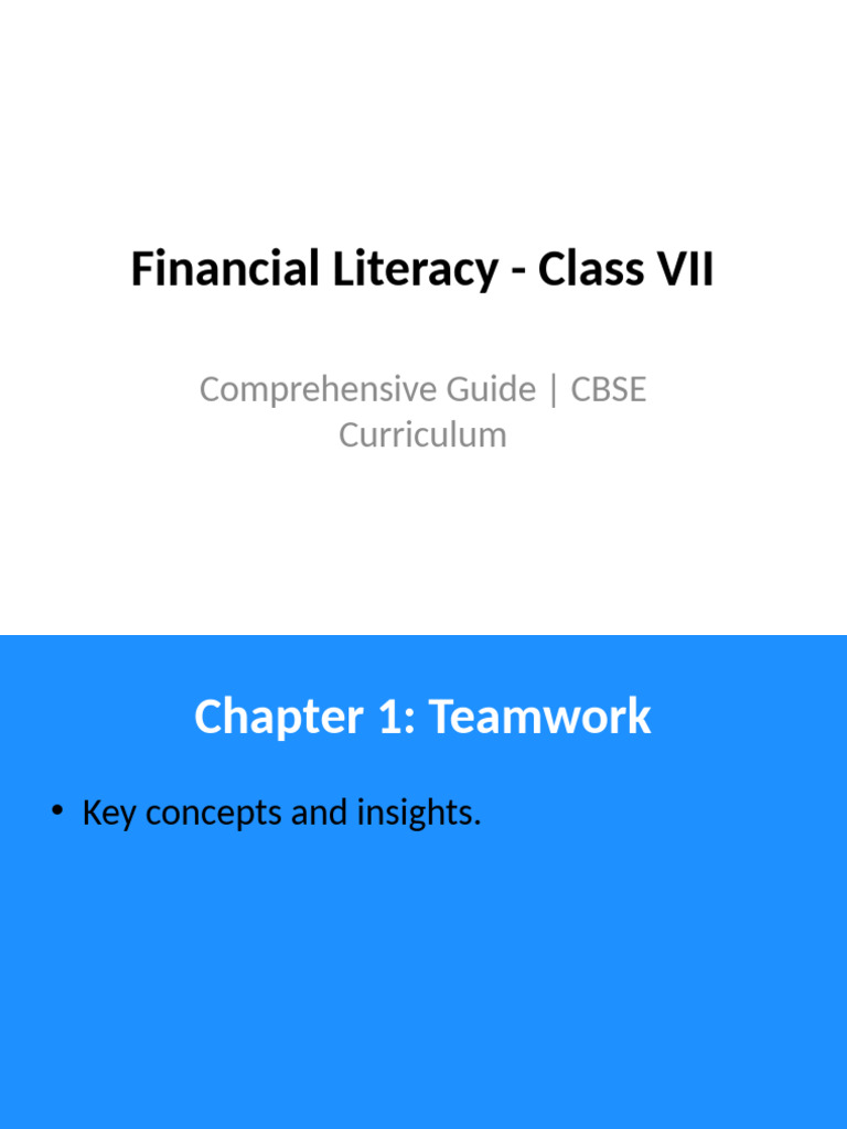 Financial Literacy Guide for Class VII | PDF