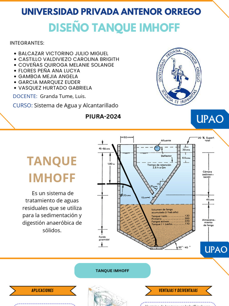 Grupo 04 - Tanque Imhoff | PDF | Tecnología de tratamiento de residuos | Saneamiento