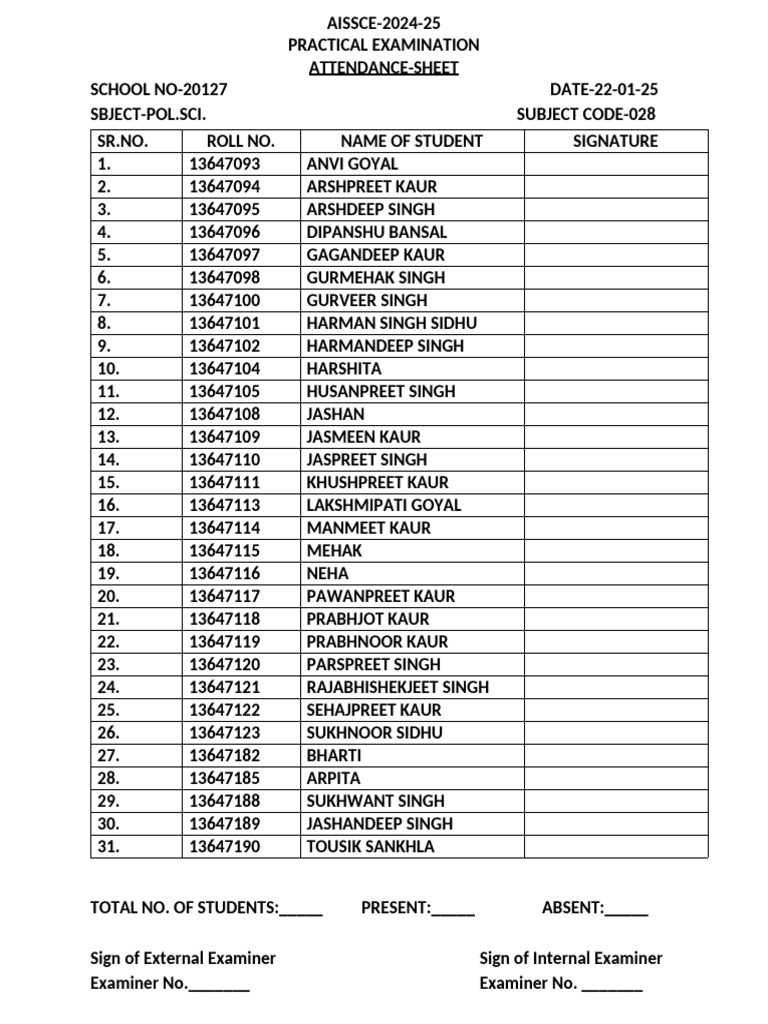 AISSCE Practical Sheet For Physical Practical | PDF