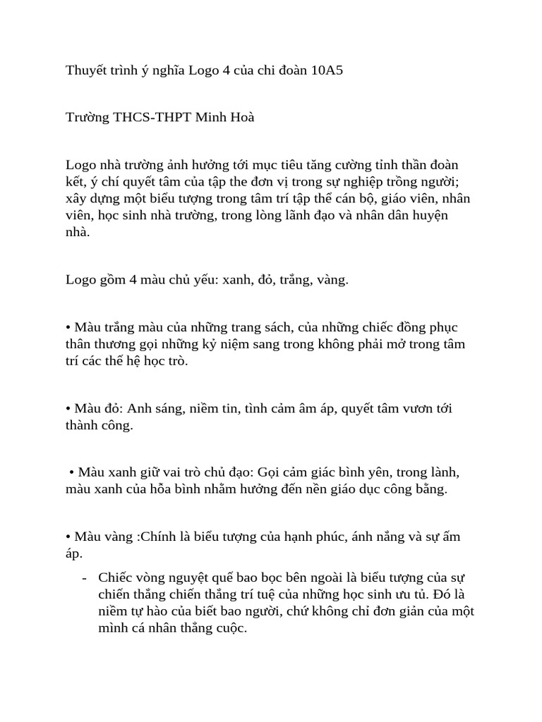 Bài Thuyết Trình Logo Của Tổ 4 10A5 | PDF