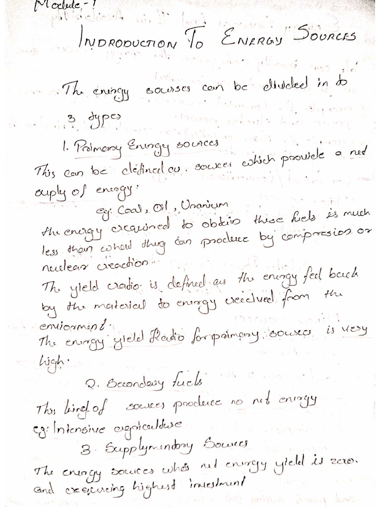 Renewable Energy Written Notes | PDF