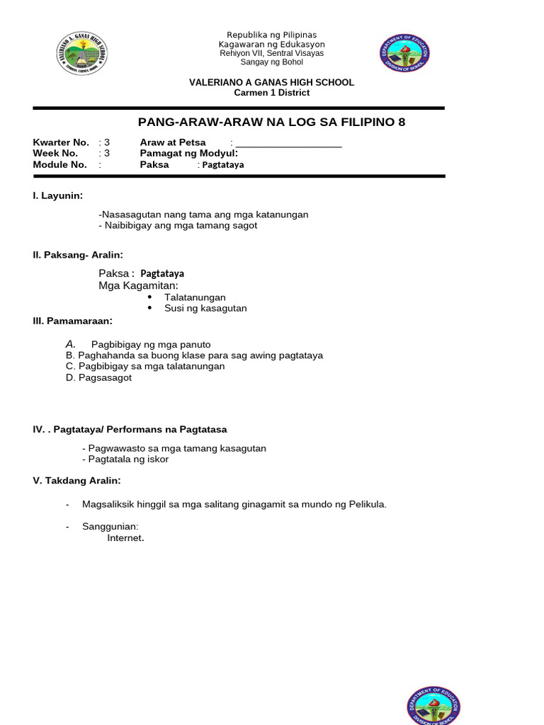 Fil.8 - Q3 - Week 5 | PDF