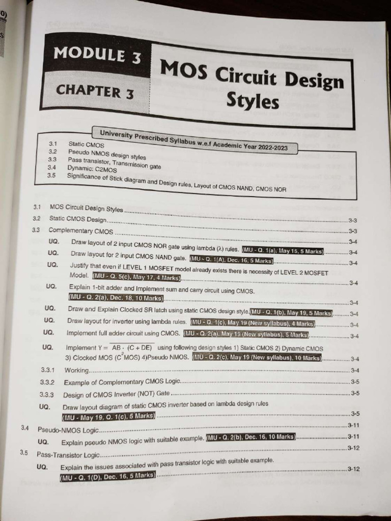VLSI CHP 03 - Compressed | PDF | Cmos | Logic Gate