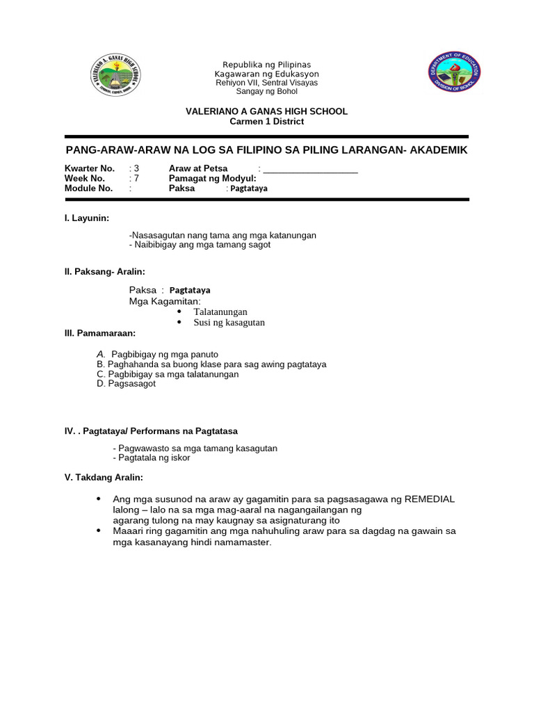 FIL.8_Q3_WEEK 7 | PDF