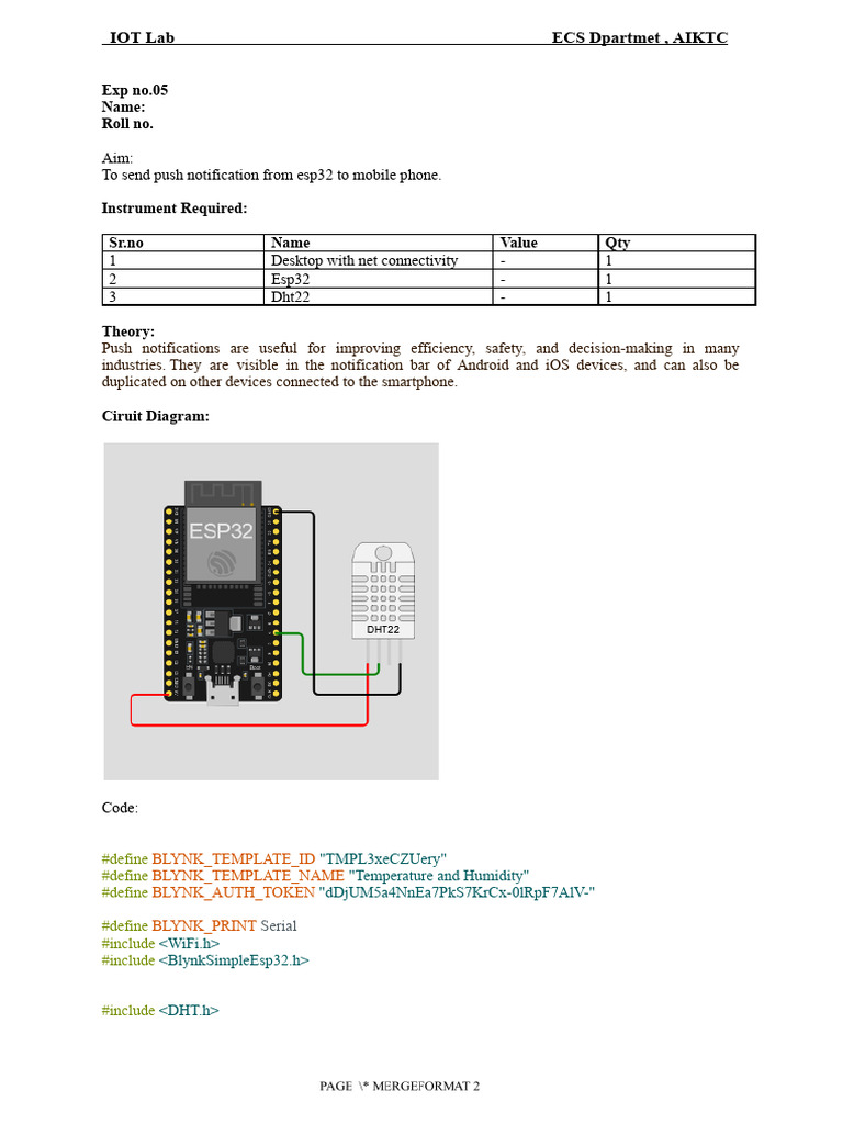 ESP32 Push Notifications Setup Guide | PDF