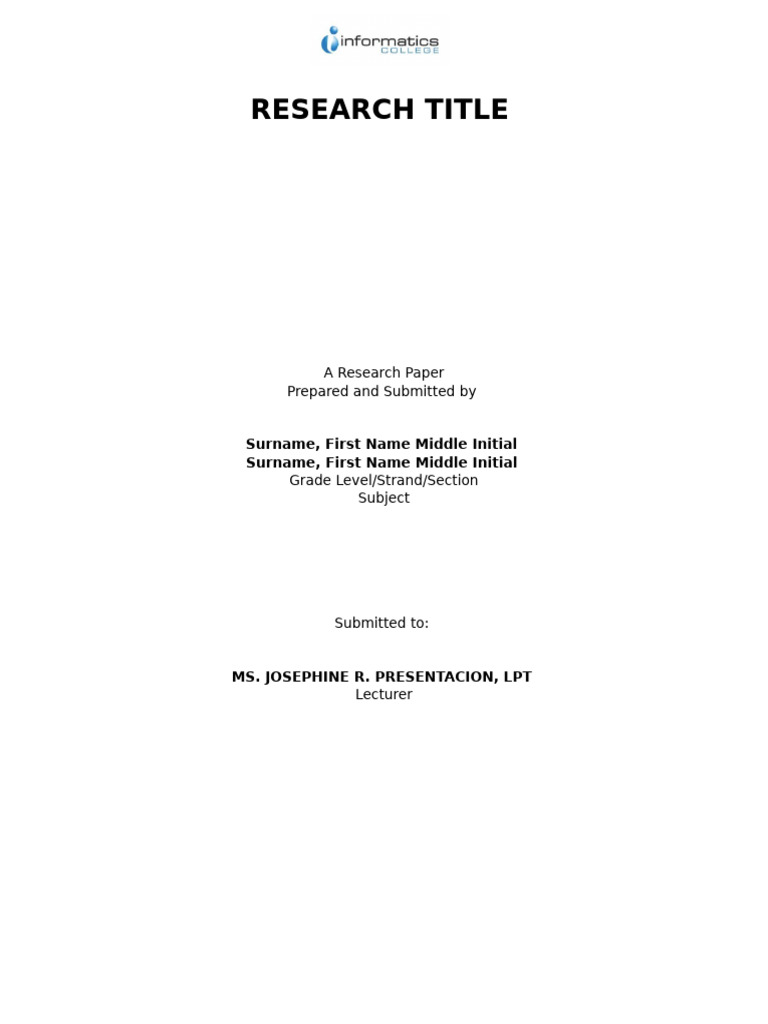 Sample Research Paper Parts | PDF | Thesis | Cognition