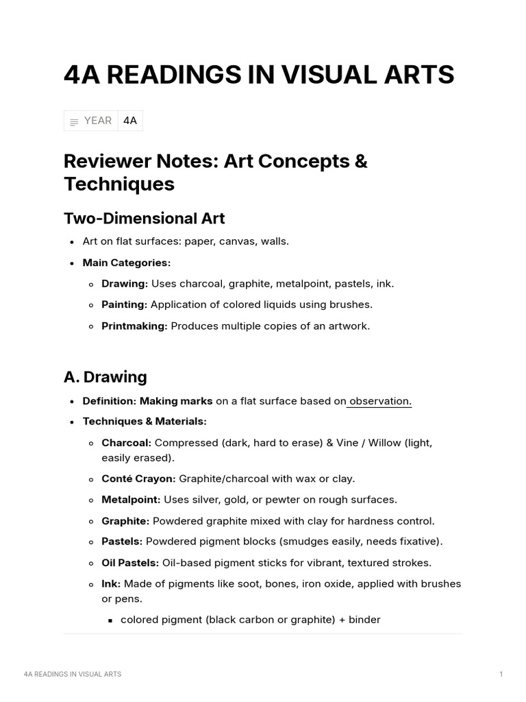 4a Readings in Visual Arts | PDF | Printmaking | Paintings