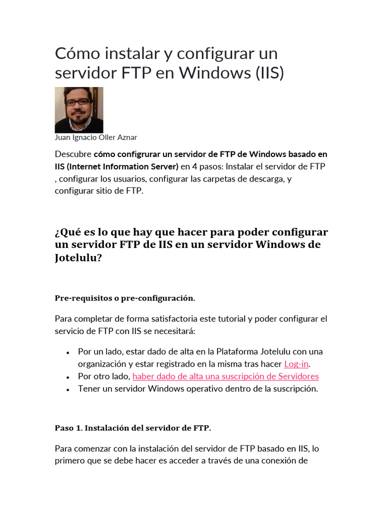 Cómo instalar y configurar un servidor FTP en Windows | PDF | Protocolo ...