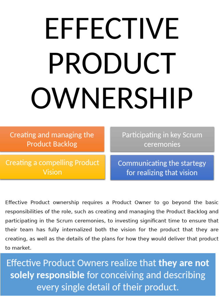 Effective Product Ownership Guide | PDF