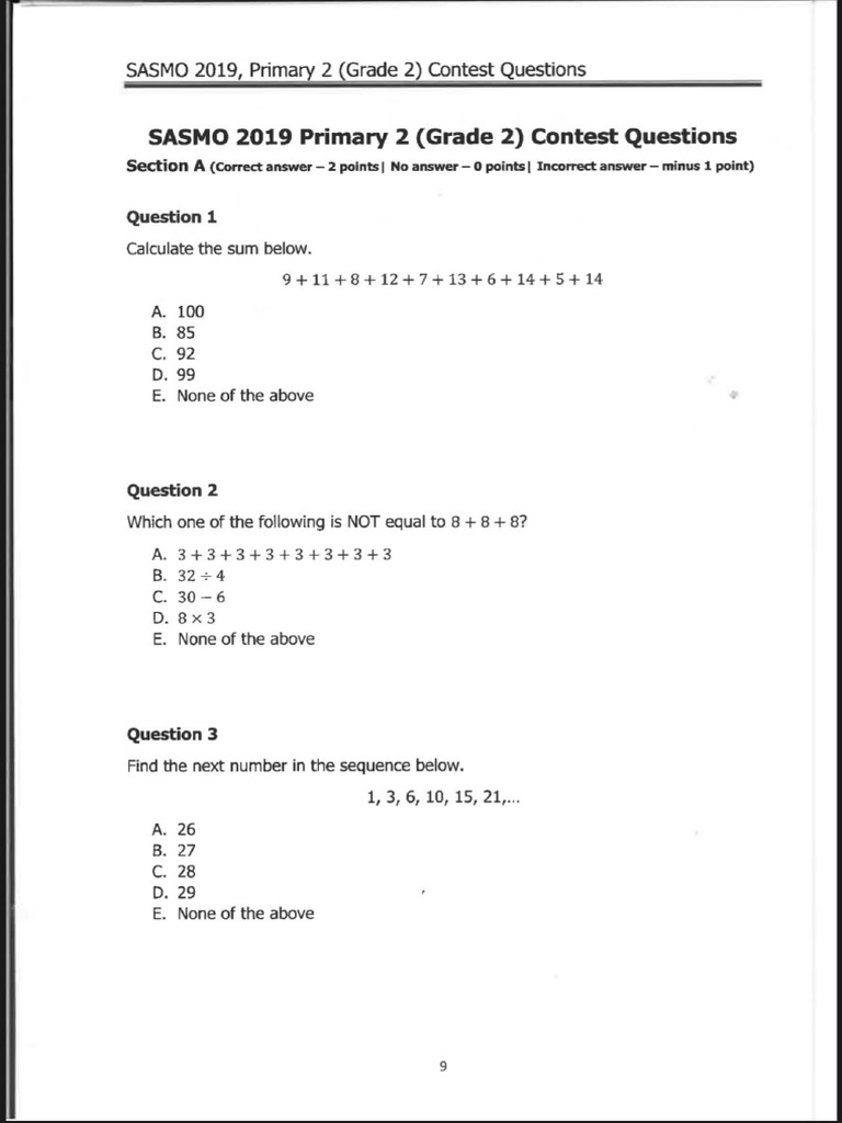 2019 - 2020 Sasmo p2 | PDF