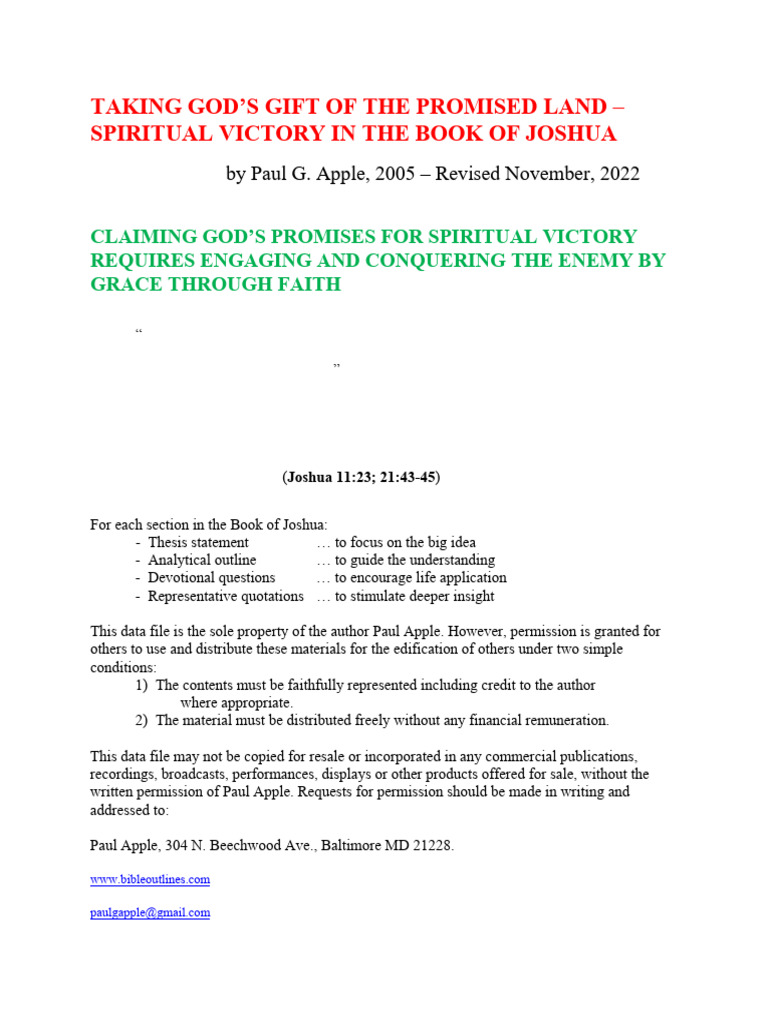 joshua (1) | PDF | Joshua | Book Of Genesis