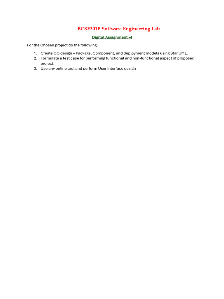 Software Engineering Lab QP 4 | PDF