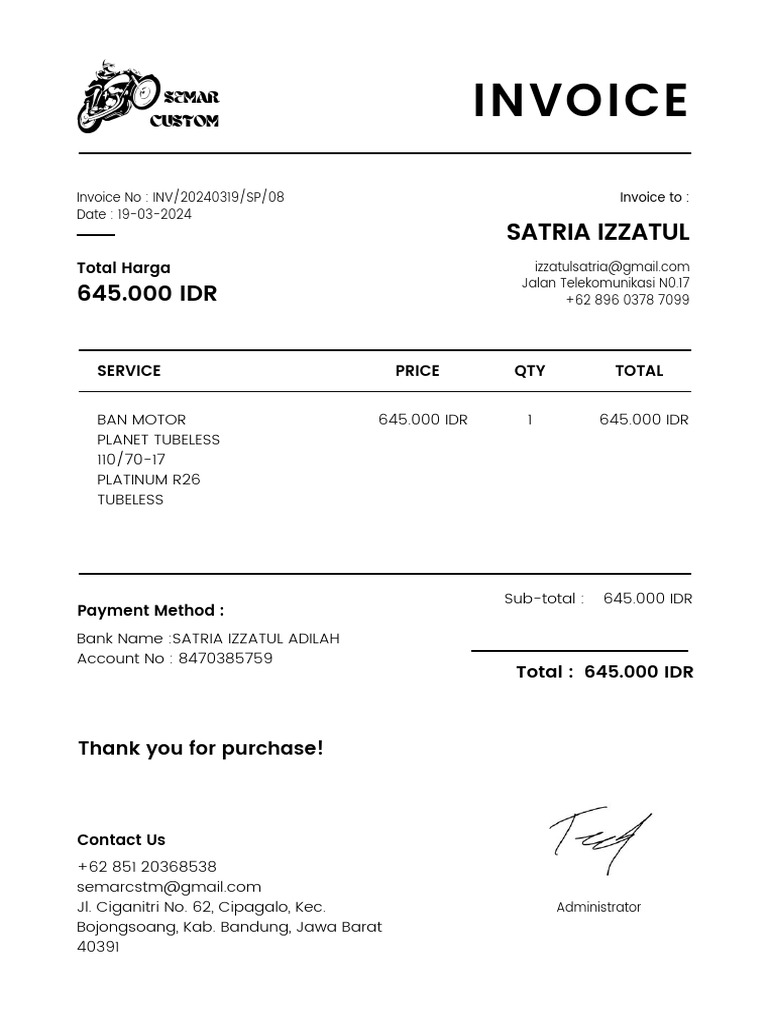 Invoice Bengkel | PDF