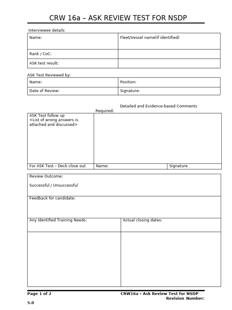 Crw16a - Ask Test Review | PDF