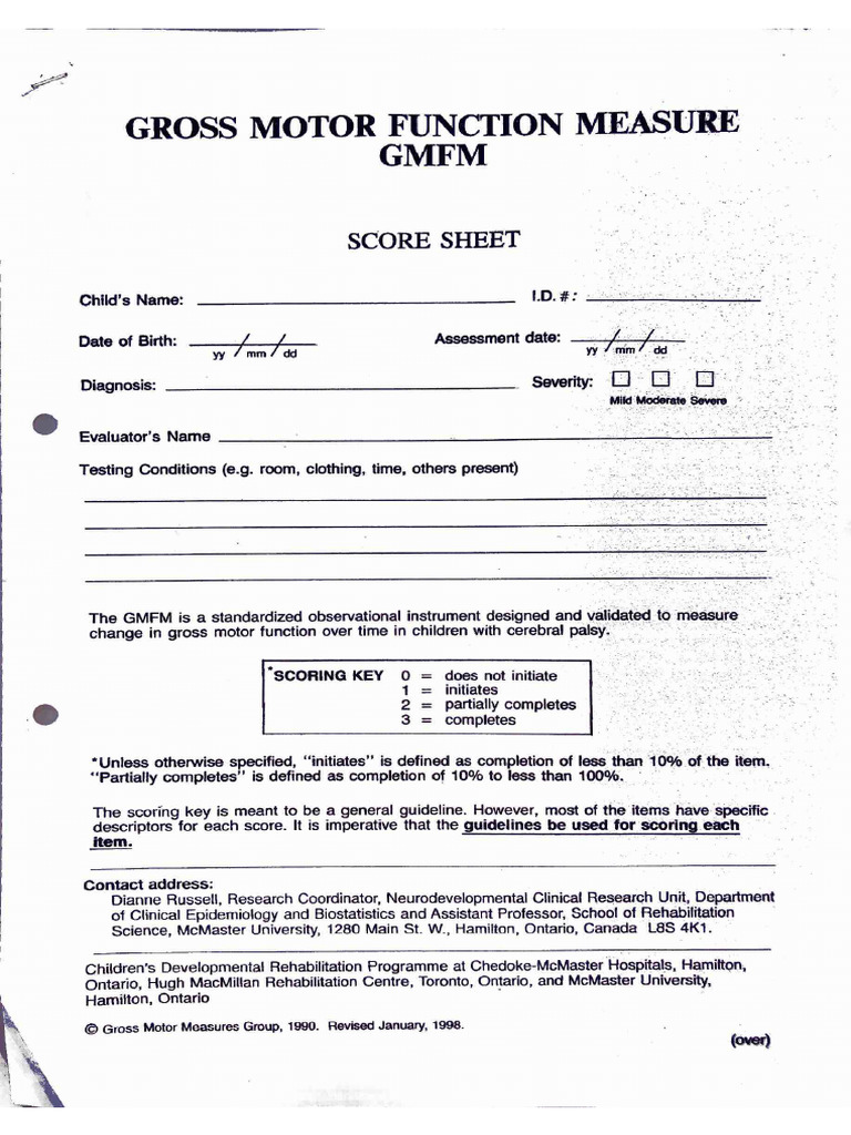 GMFM | PDF