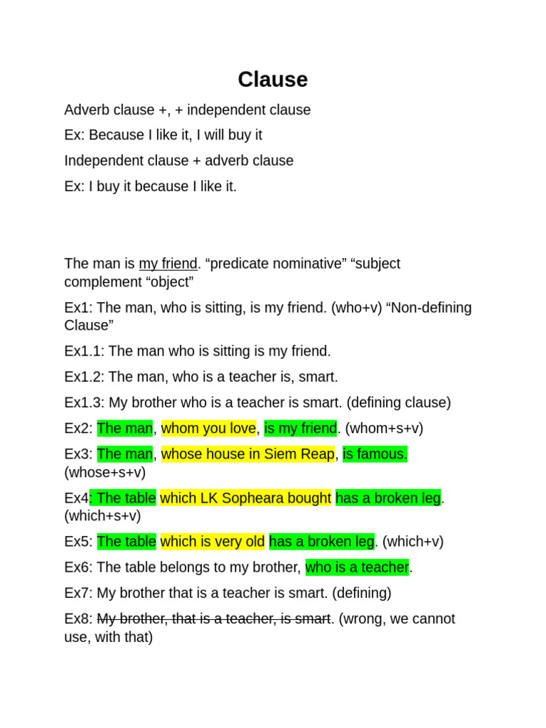 Understanding Sentence Structures and Clauses | PDF