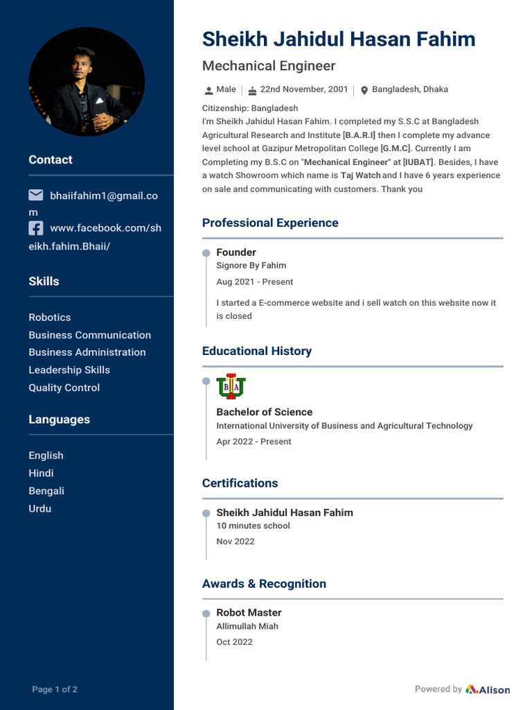 Cv From Allison | PDF