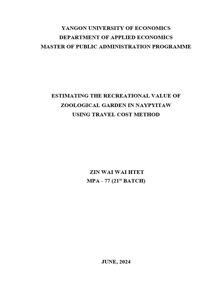 Zin Wai Wai Htet, MPA-77, 21st Batch | PDF | Zoo | Demand