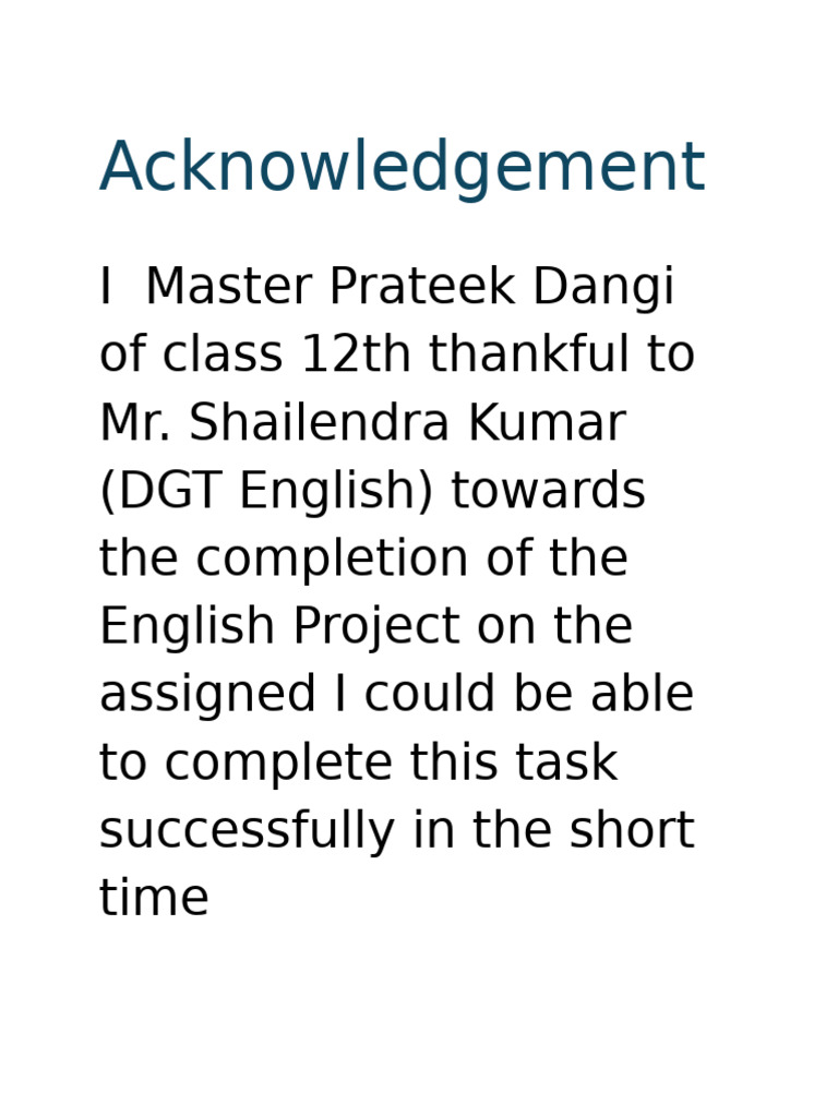 Acknowledgement English File | PDF