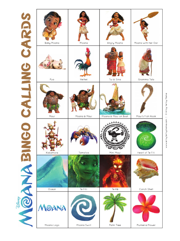 Moana Bingo Blank Set | PDF