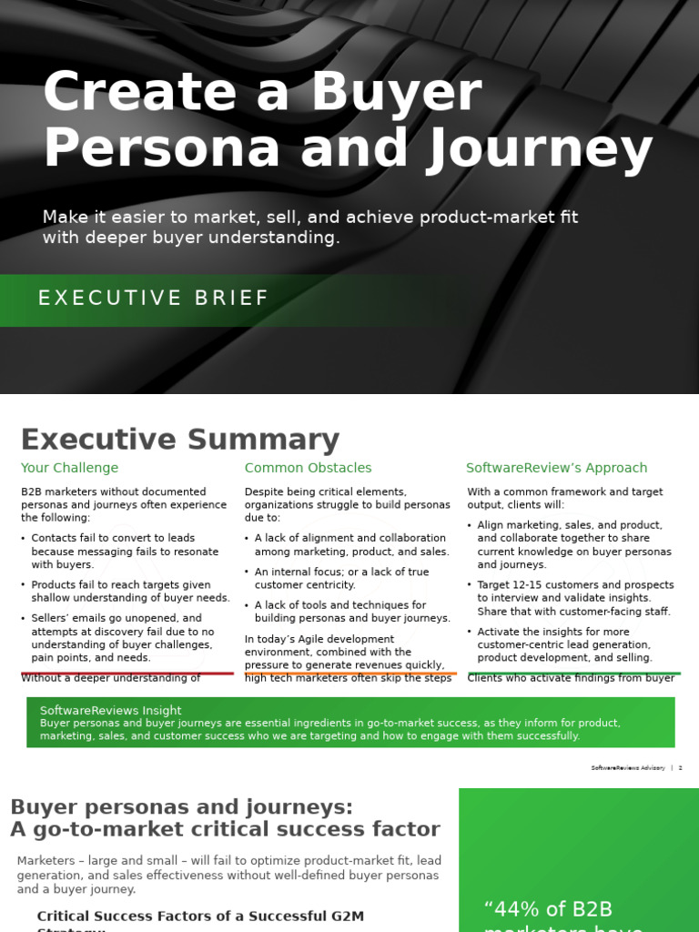 01 Create A Buyer Persona and Journey Executive Brief | PDF | Marketing ...