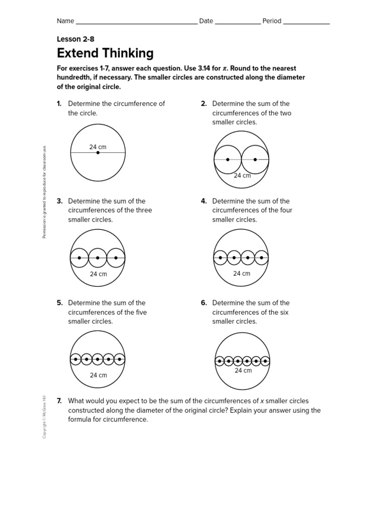 Extend Thinking - Solve Problems Involving Circumference of Circles ...