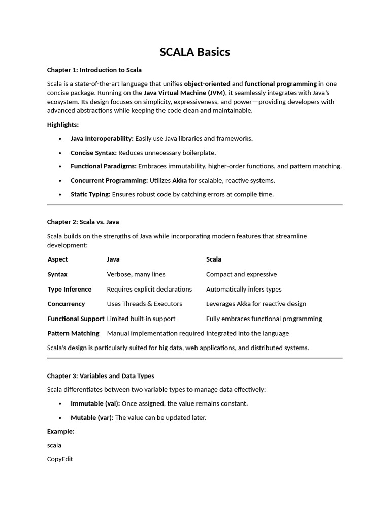 SCALA Basics | PDF | Scala (Programming Language) | Computing