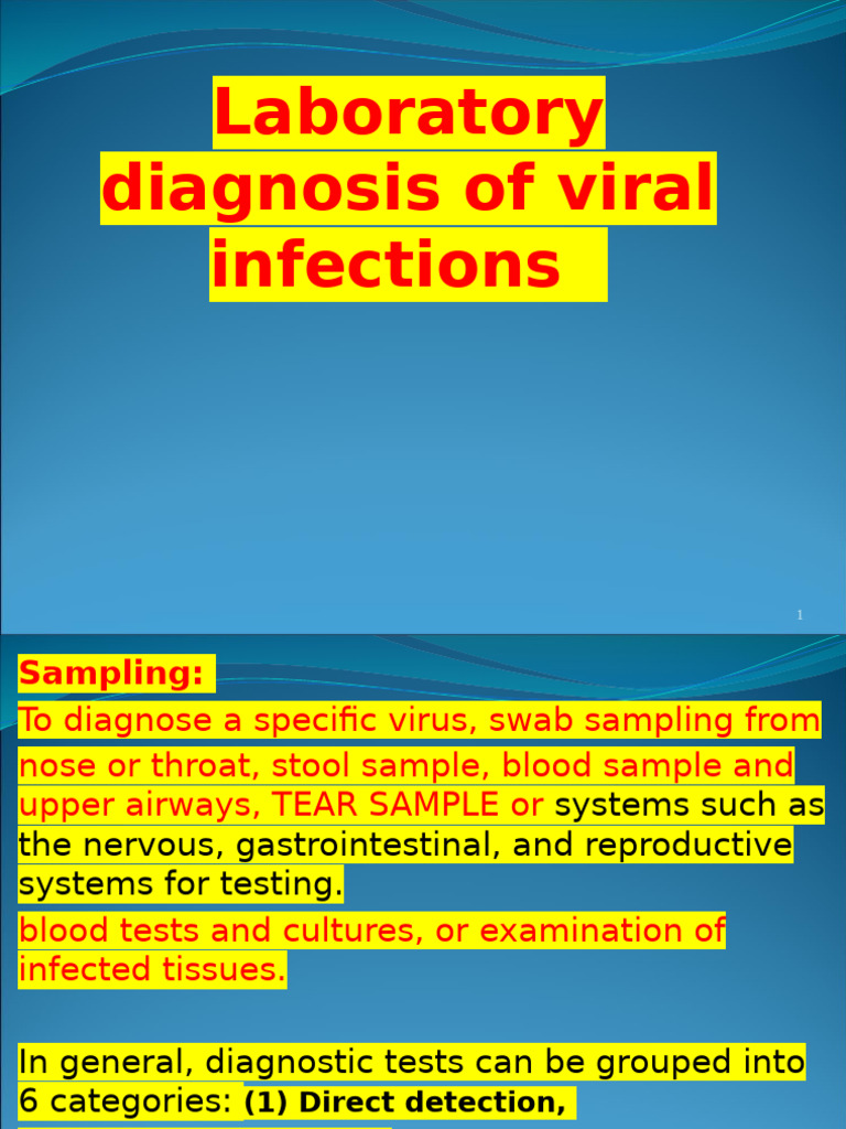 Viral Infection Diagnosis Techniques | PDF | Virus | Antibody