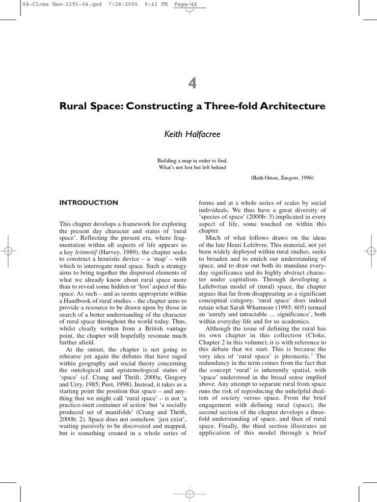 2006 Rural - Space - Constructing - A - Three - Fold - Ar | PDF | Space ...