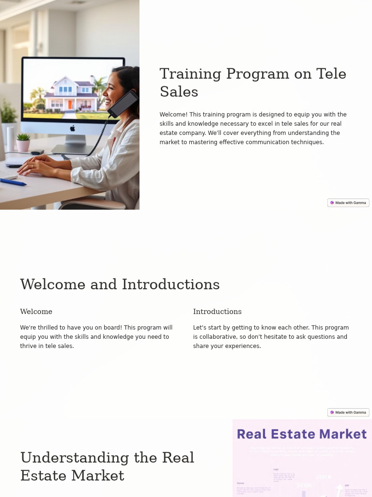 Tele Sales Training for Real Estate | PDF | Sales | Market (Economics)