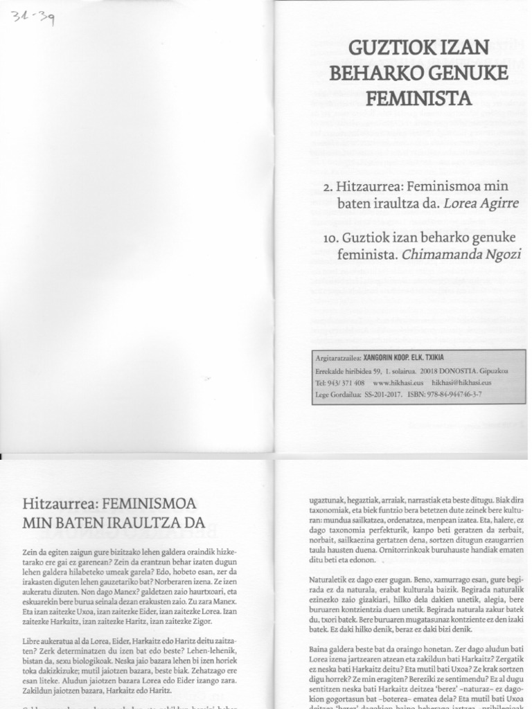 11_denok Izan Beharko Genuke Ffemminista Chimada Ngozi | PDF