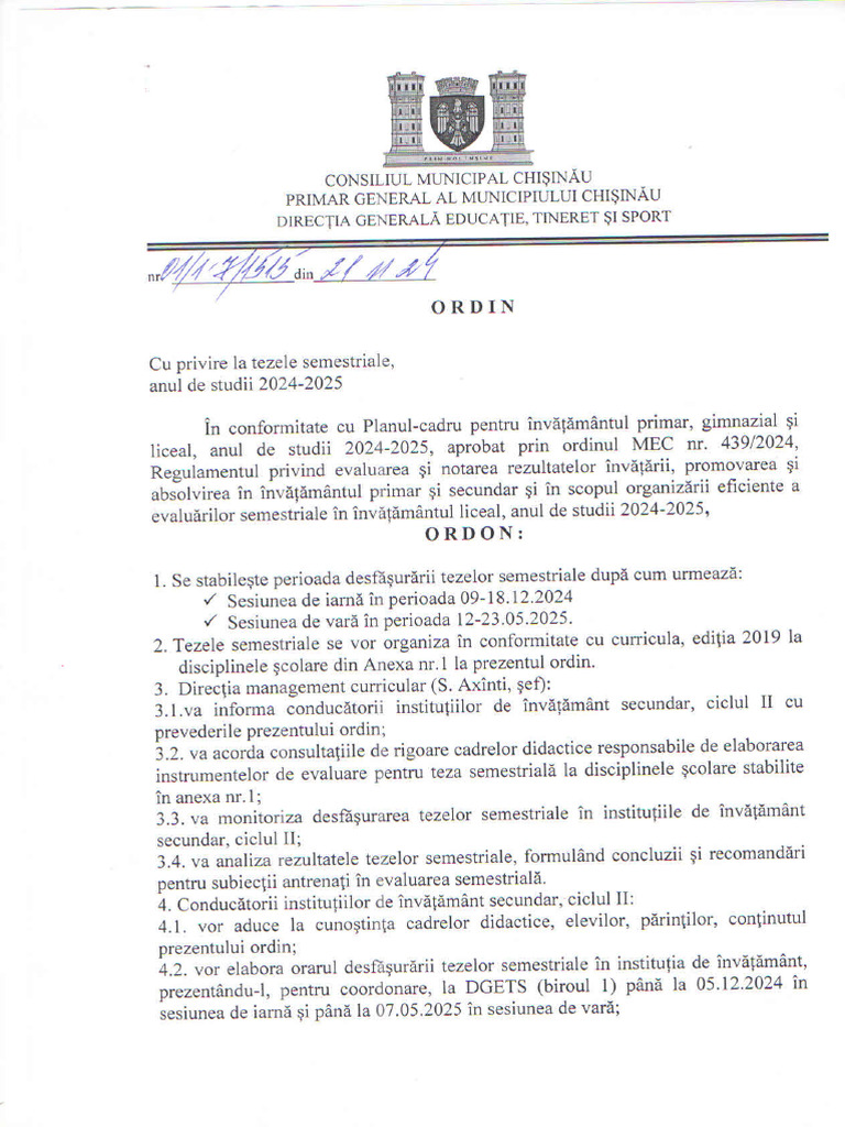 Ordin TEZE 2024 2025 | PDF