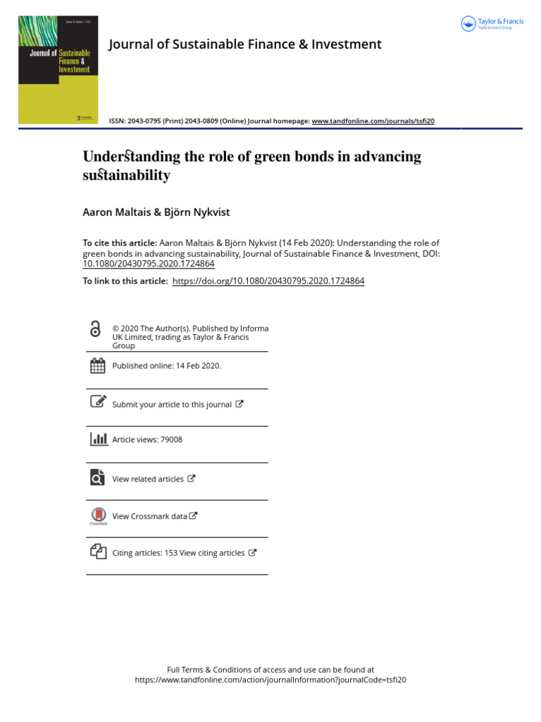 Understanding the Role of Green Bonds in Advancing Sustainability | PDF ...