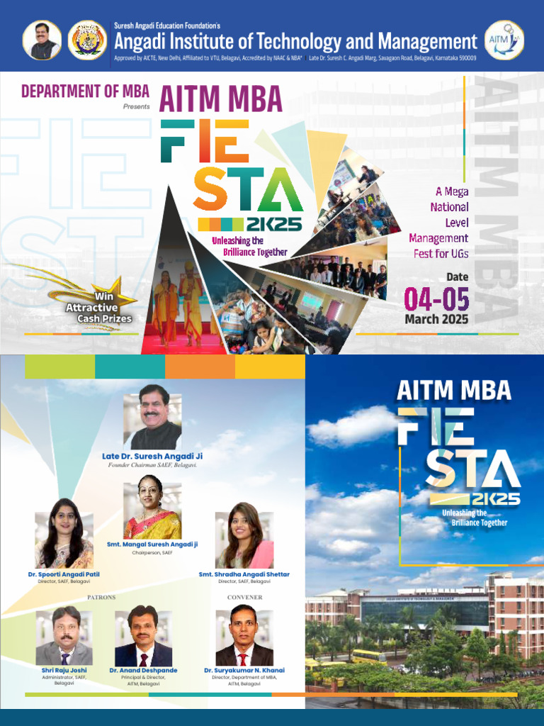Angadi College DEPARTMENT OF MBA Information Brochure | PDF | Master Of ...