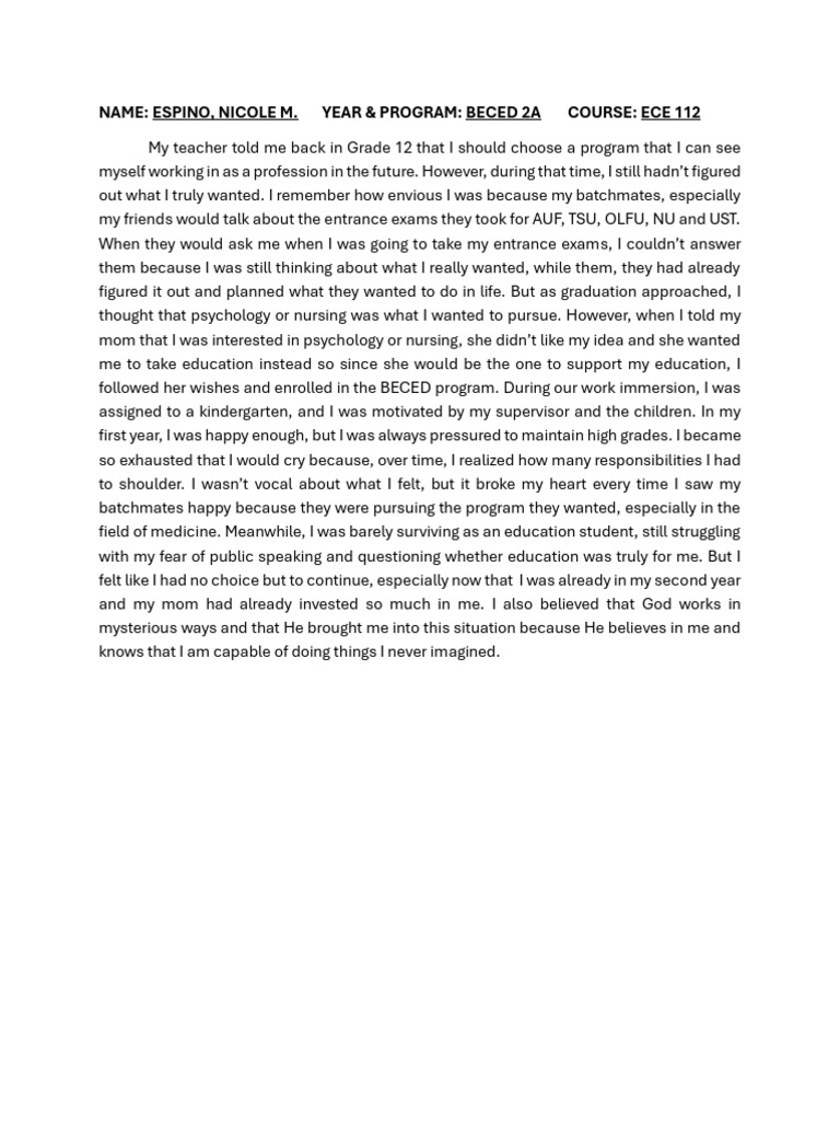 Rec 1 Why You Chose Beced | PDF