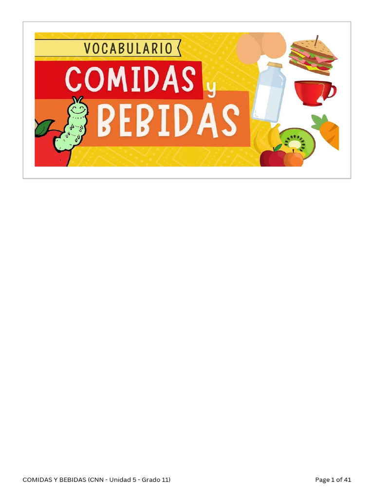 Comidas y Bebidas: Unidad 5 CNN | PDF | Cocina | Alimentos