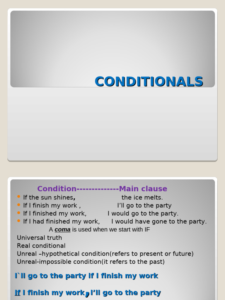 Powerpoint on Conditionals Final | PDF | Language Mechanics | Syntax